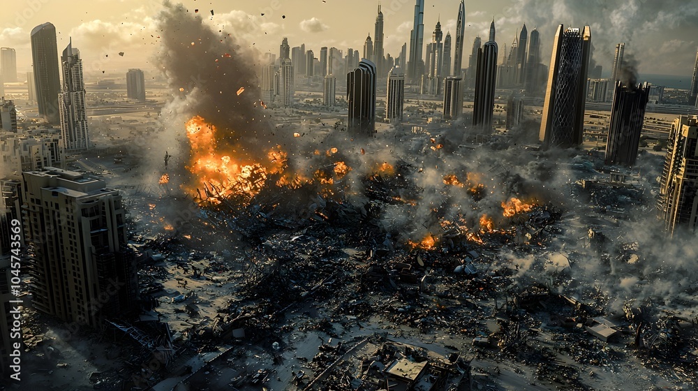 Haunting aftermath of a devastating nuclear attack on Dubai capturing ...