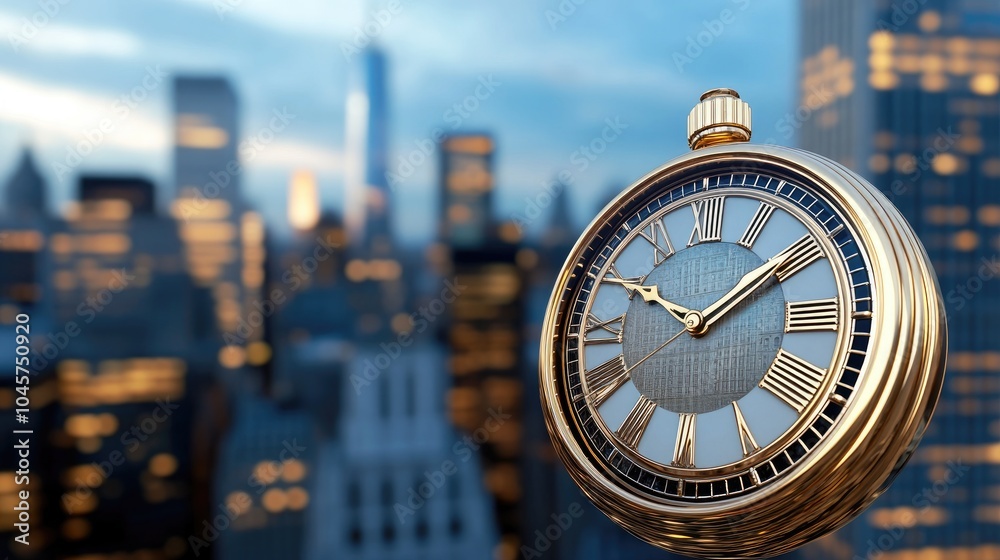 The golden clock stands proudly in the heart of an ancient city ...