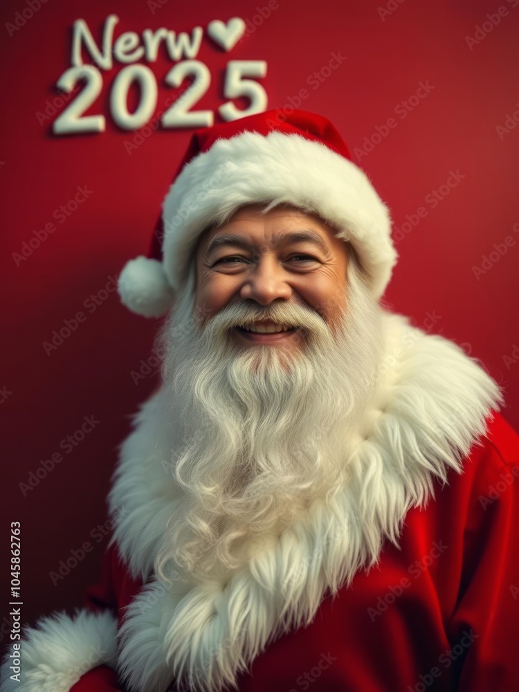 Santa claus puts christmas gifts under the tree. new year and christmas ...
