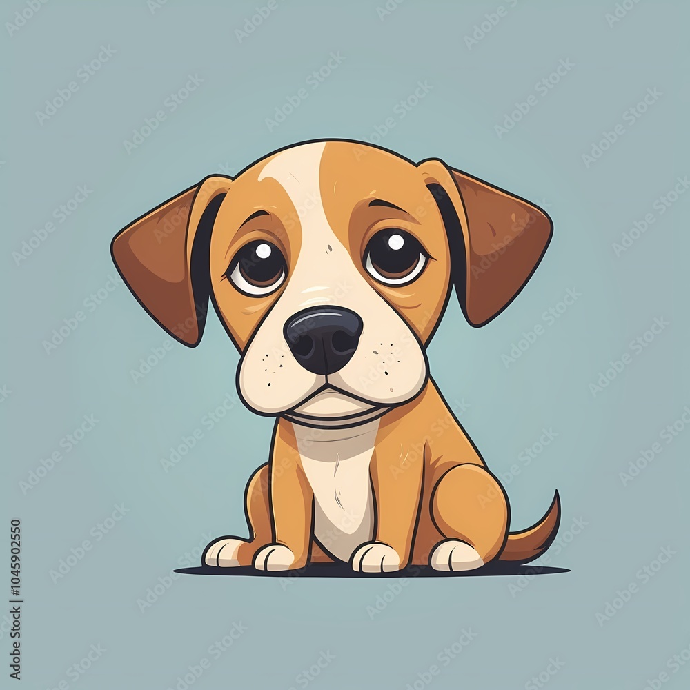 sad dog, vector illustration, dog artwork, cartoon dog, animal vector ...