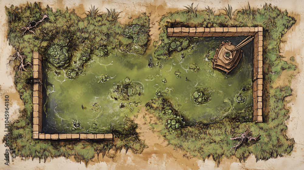 DnD Battlemap Toxic Swamp Battlemap Style. Stock Photo | Adobe Stock