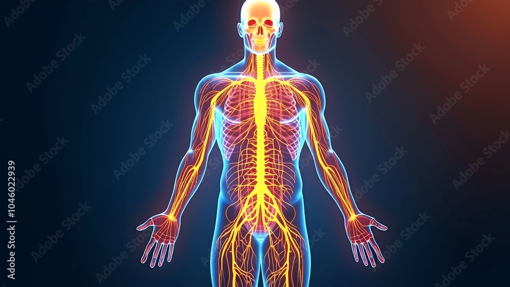Human Nervous System A full-body illustration of the human nervous ...