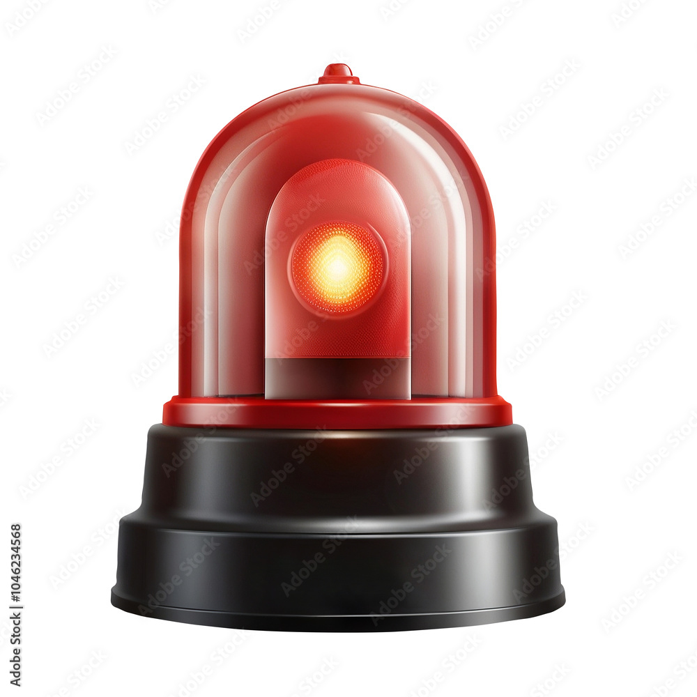 red siren light on transparent background PNG Generative AI Stock Photo ...