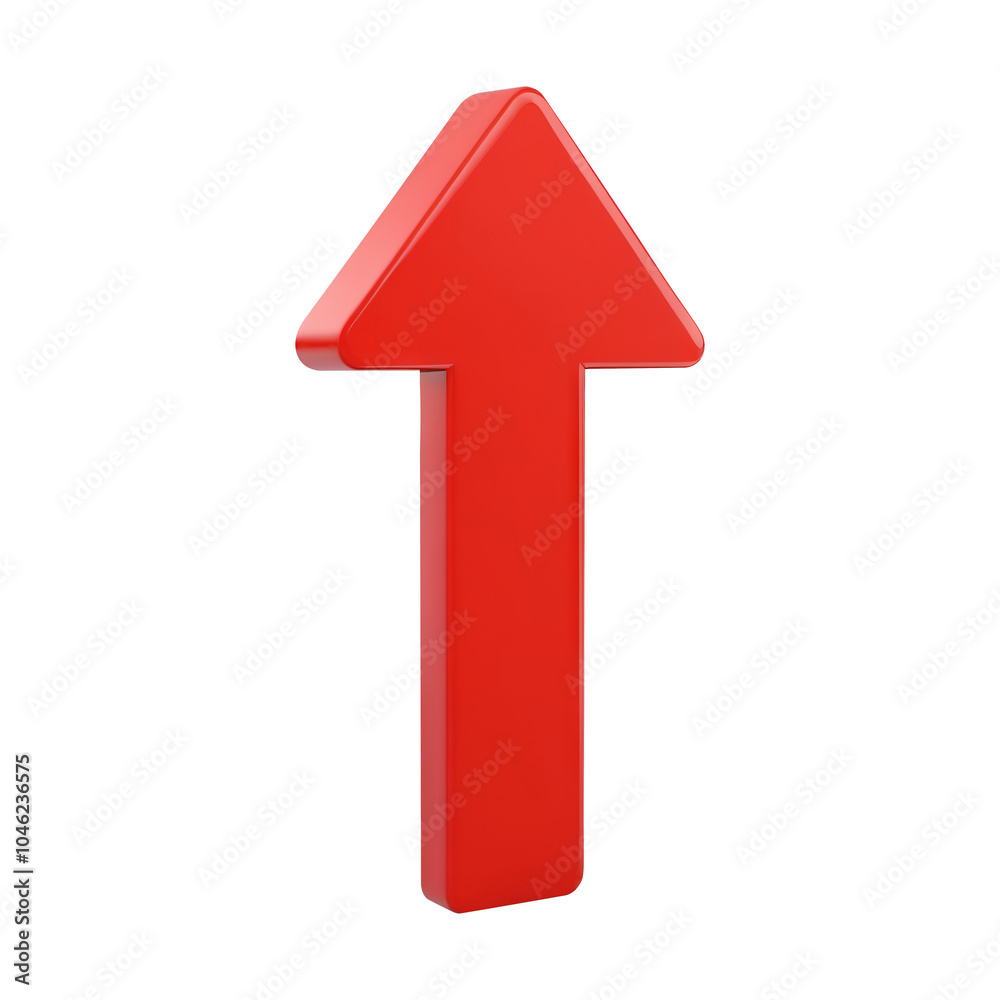 3d red arrow pointing up on transparent background PNG Generative AI ...
