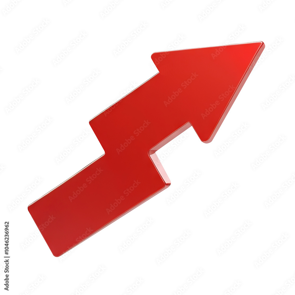 3d red arrow pointing up on transparent background PNG Generative AI ...
