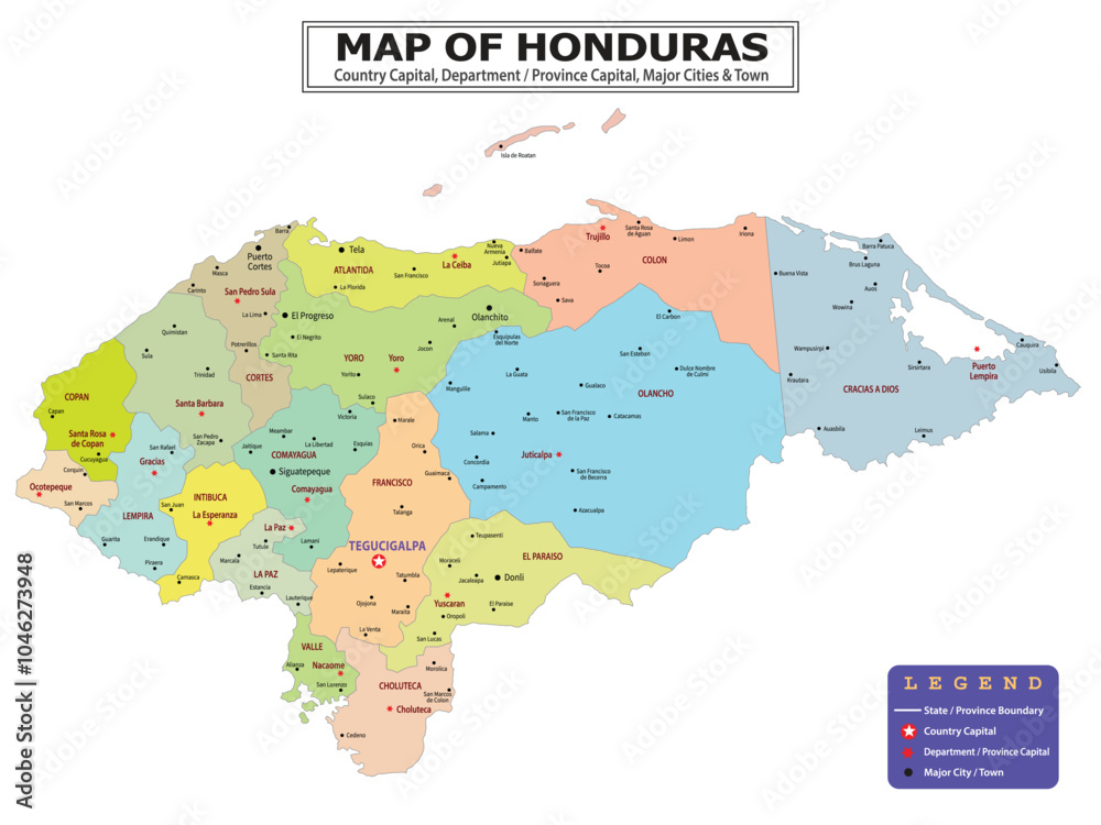 American Countries Geography Political map. Political map of country ...