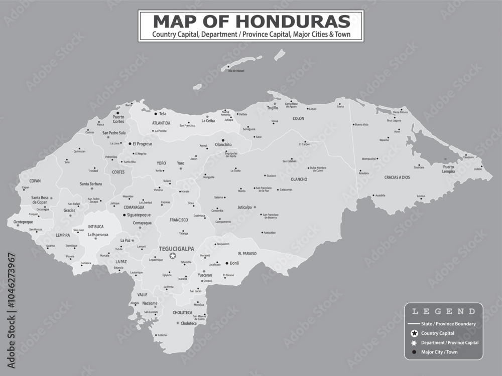 American Countries Geography Political map. Political map of country ...