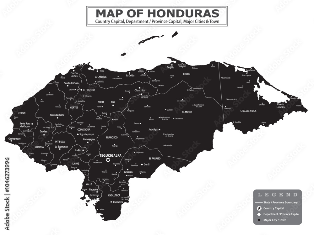 American Countries Geography Political map. Political map of country ...