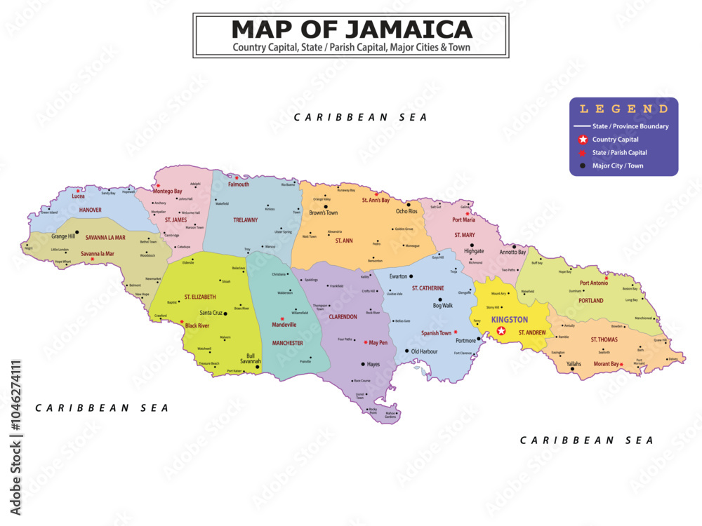 American Countries Geography Political map. Political map of country ...
