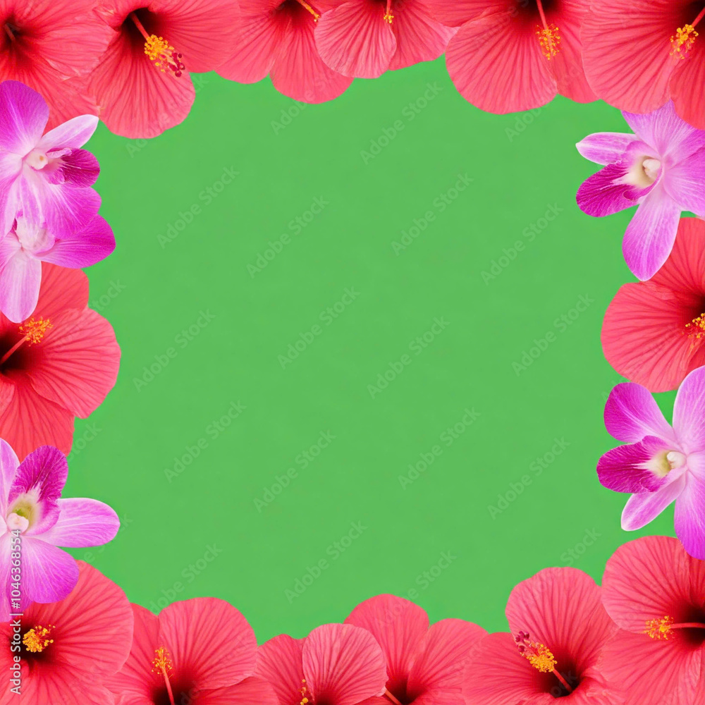 flower frame on green screen background. Purple green screen background ...