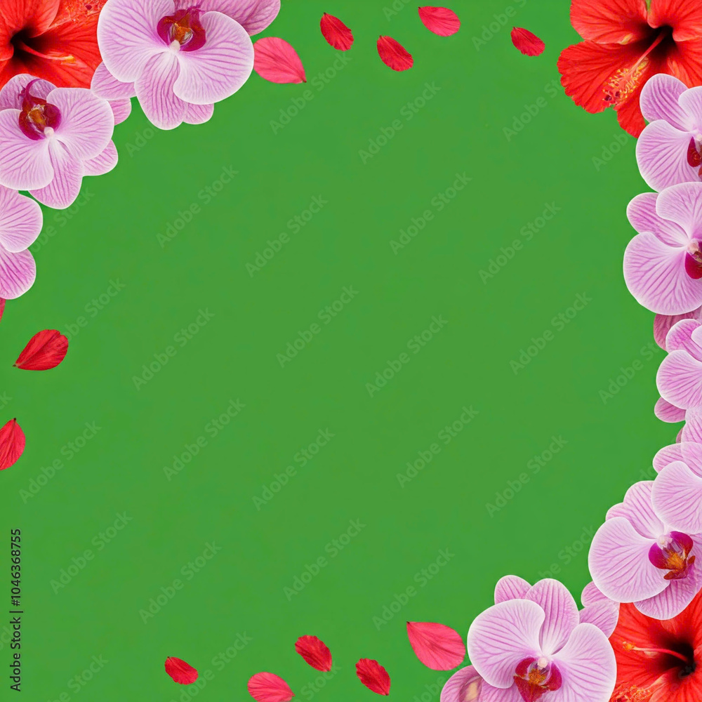 flower frame on green screen background. green screen background ...