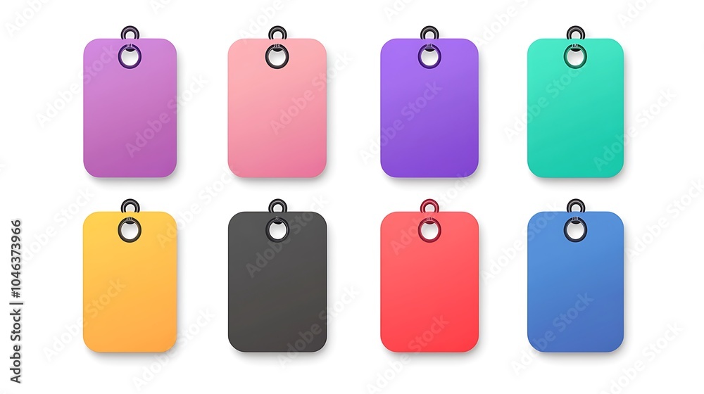 Blank banners in different colors design, each with rounded corners and ...