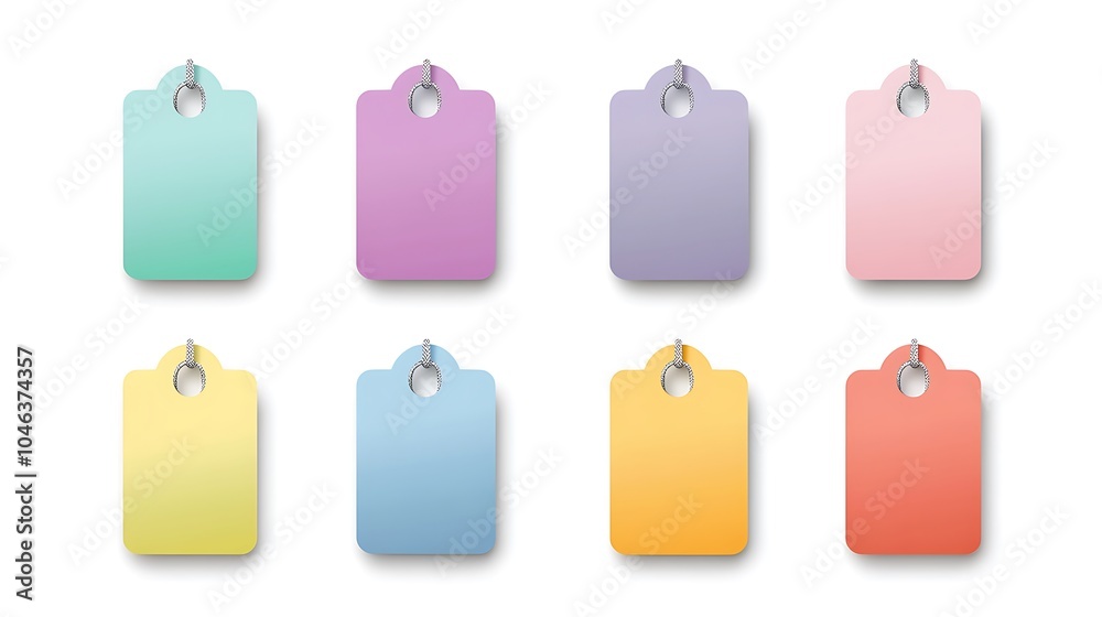 Blank banners in different colors design, each with rounded corners and ...