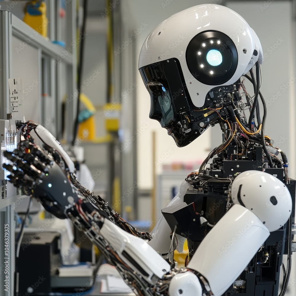 Robots powered by AI are working in factories. Humanoid robots with AI ...