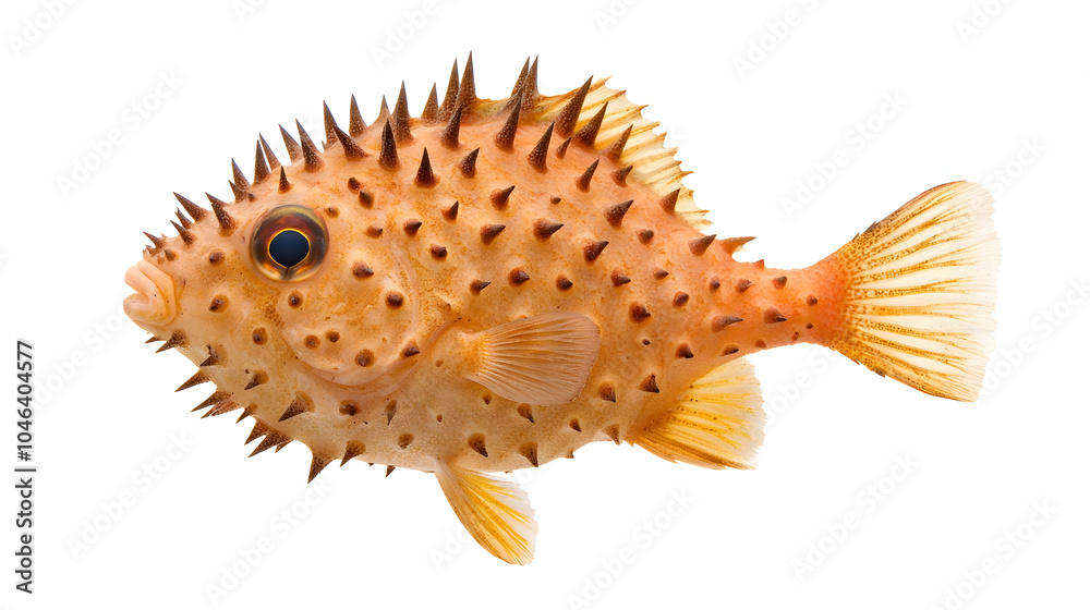 Spiny fish with unique shape and texture, featuring prominent spines ...