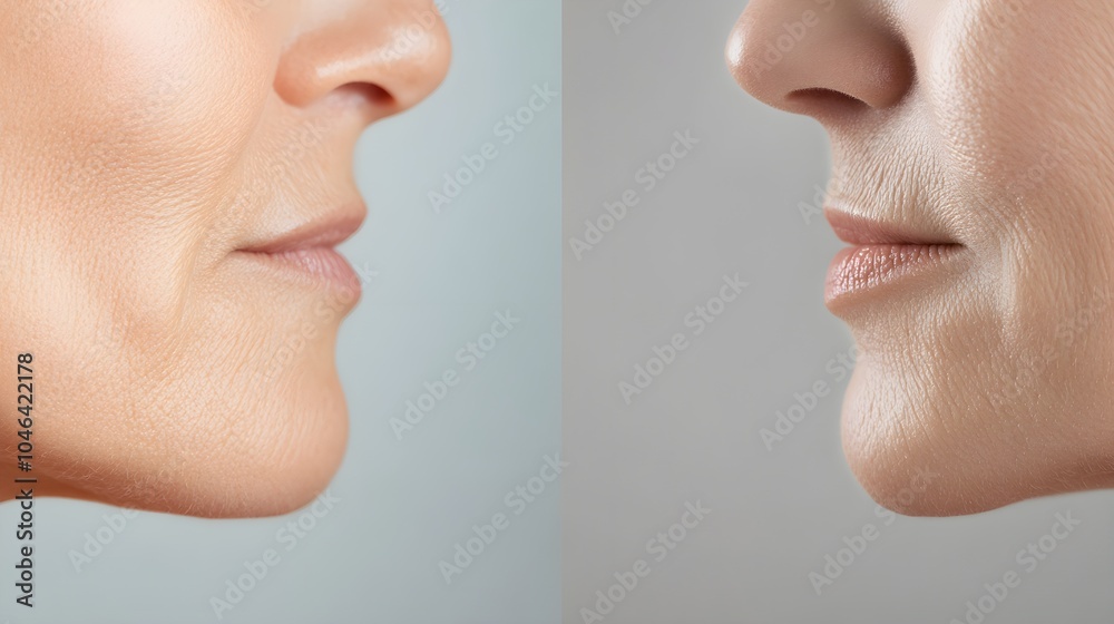 Success story with before-and-after photos of a facelift, focusing on ...
