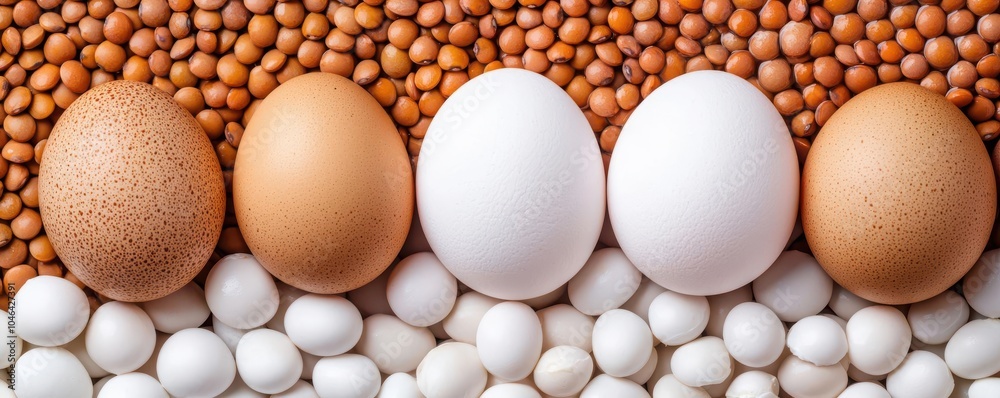 Proteinrich foods like lentils, eggs, and dairy forming a complete ...