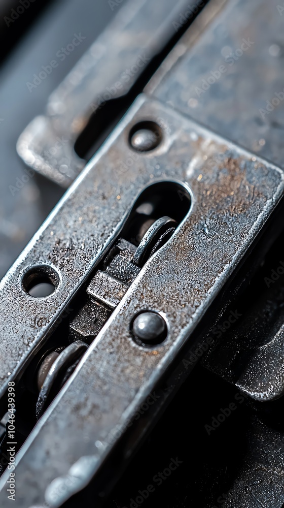 Macro photography of hole punch mechanism, industrial design details ...