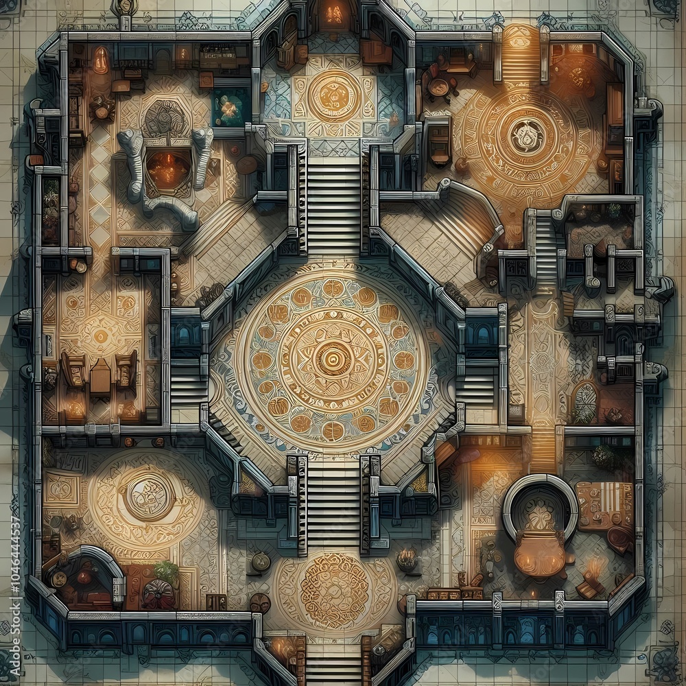 Dnd battlemap : Central bank, dnd Stock Illustration | Adobe Stock
