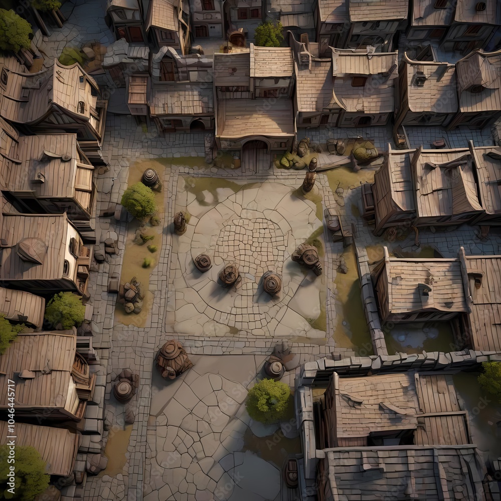 Dnd map : central square, dnd Stock Illustration | Adobe Stock