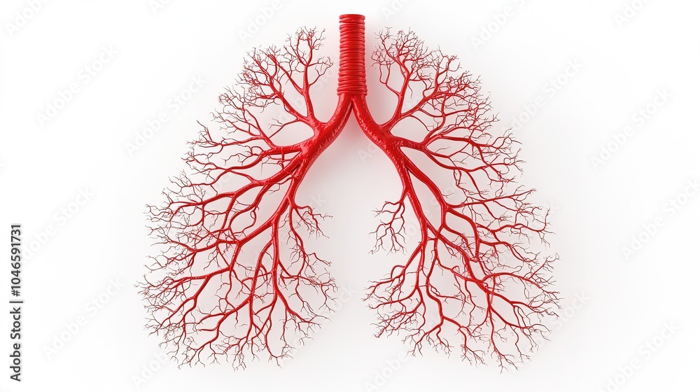 Lungs showing the bronchial tubes and alveoli structure. Stock ...