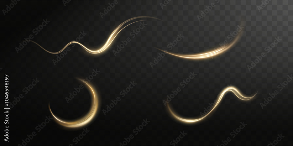 Glowing magic light effect.Vector graphics of neon lines motion ...