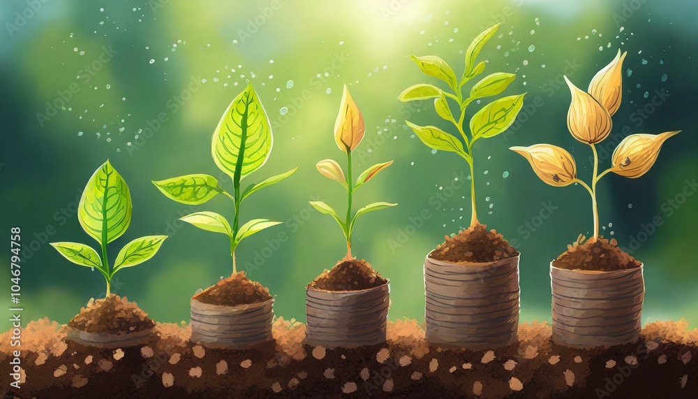 Illustration of plant growth stages from seed to mature plant ...