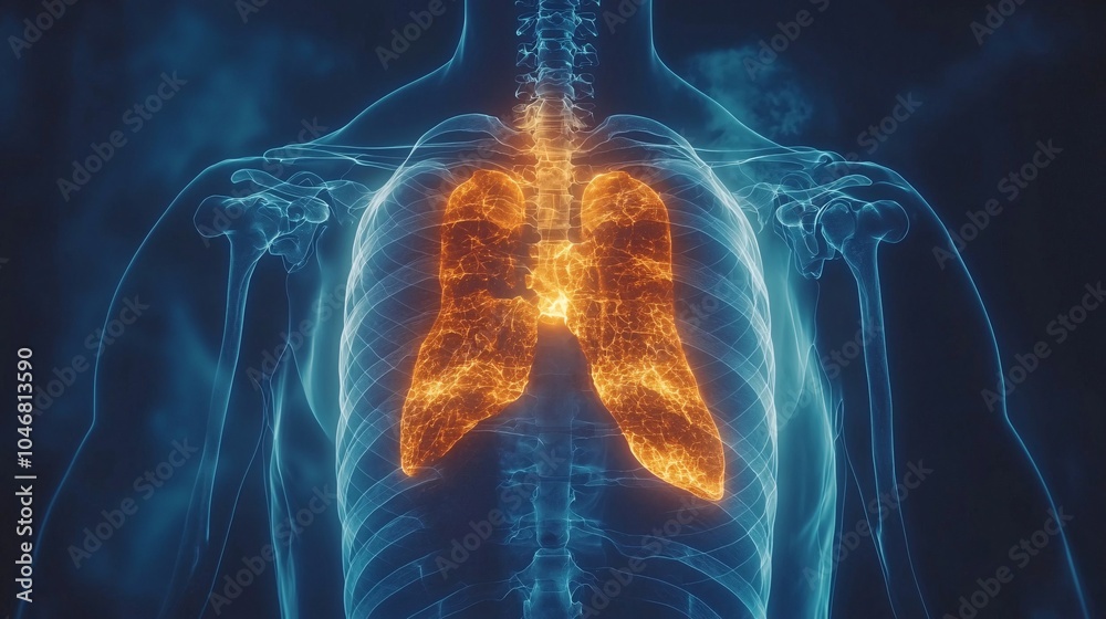 A stunning visualization of the human respiratory system highlighting ...