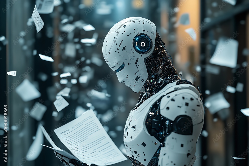 Artificial Intelligence in Document Analysis: Illustrating the role of AI with an image that ...