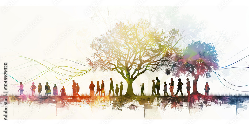 Line of Lineage: A tree of interconnected family members, with ...