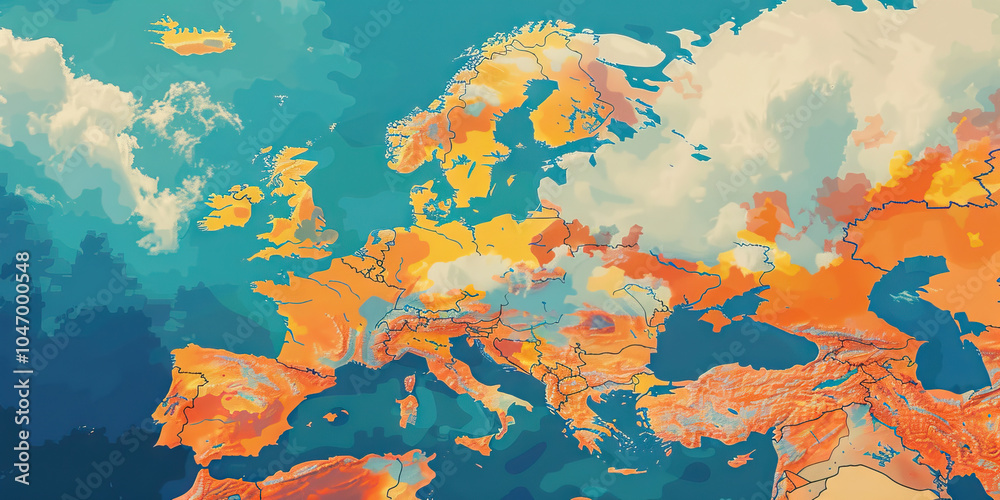 Mapping Trends: A heat map of Europe, indicating the spread of popular ...