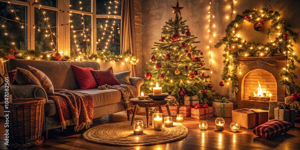 Christmas Zoom Background Free - Cozy Low Light Holiday Scene for Video ...
