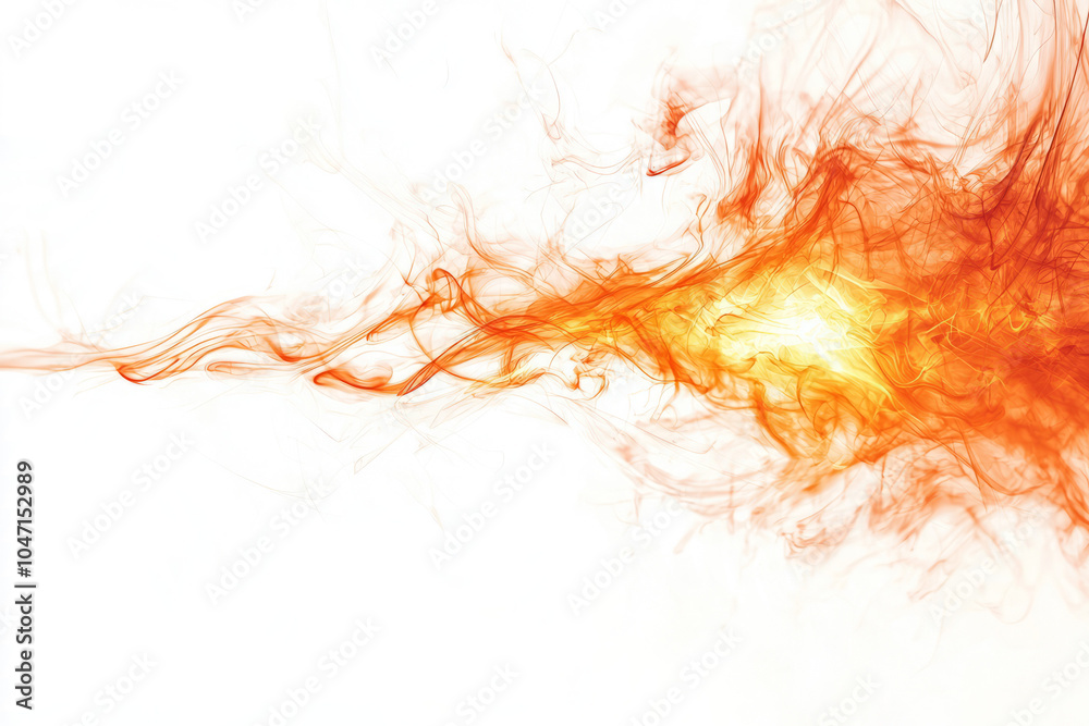 Arcane light effects emanating from a mystical core, on white ...