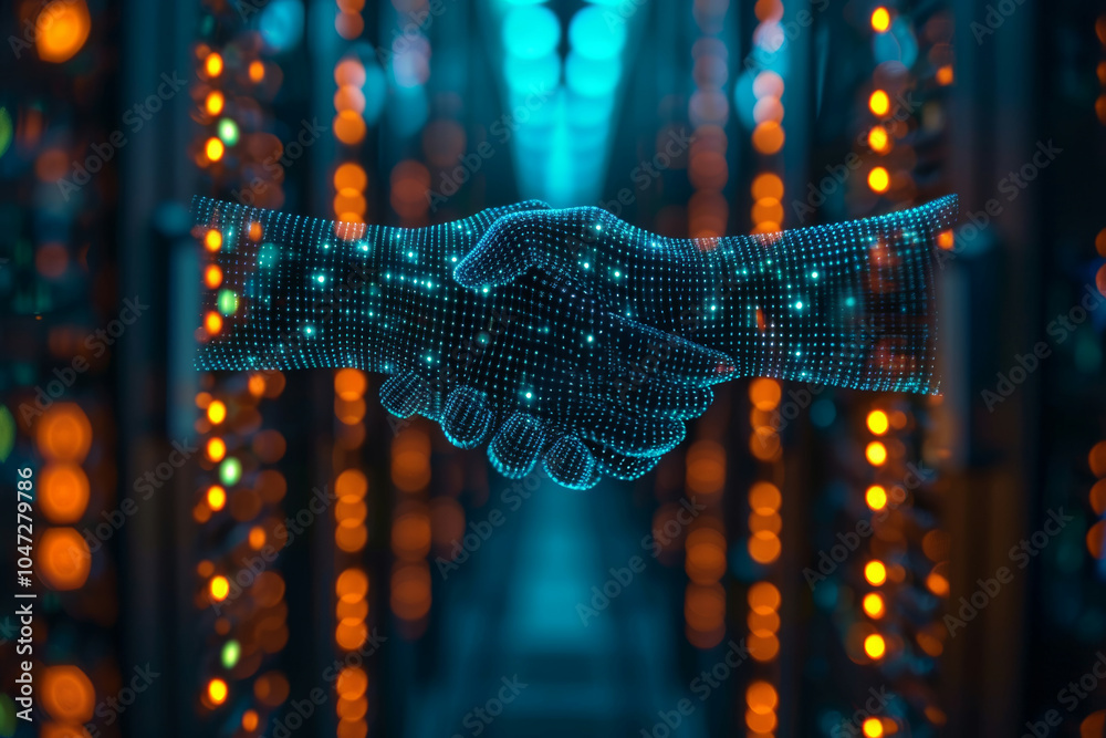 Client server handshake in digital futuristic virtual space ...