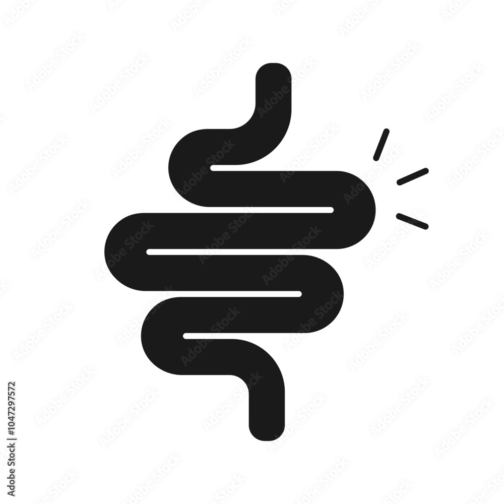 Intestine icon. Bowel symbol. Human anatomy, gut or intestinal tract ...