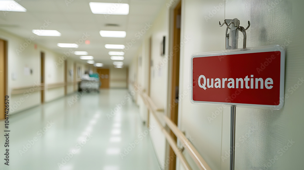 Quarantine Sign on a Hospital Door: Indicating Precautionary Measures ...