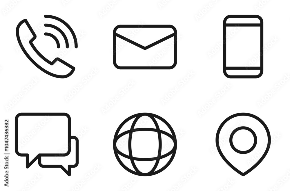 Contact us icon set. Contact us vector icon collection isolated on ...