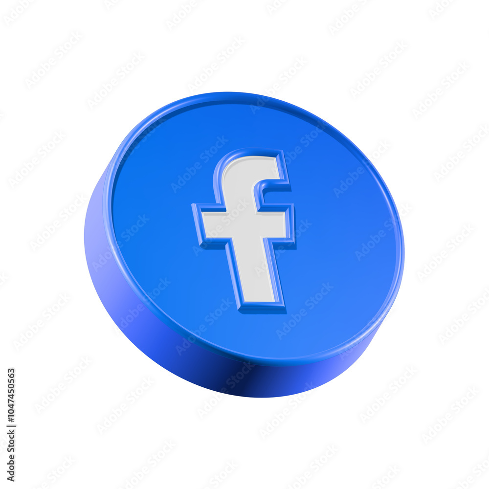facebook logo icon 3d circle Stock Photo | Adobe Stock