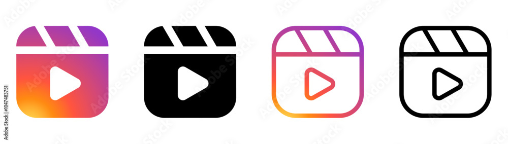 Instagram reels logo icon transparent png download. vector set Stock ...