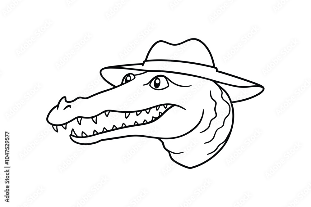 Crocodile Head with Cap Logo – Playful Cartoon Character Vector for Fun ...