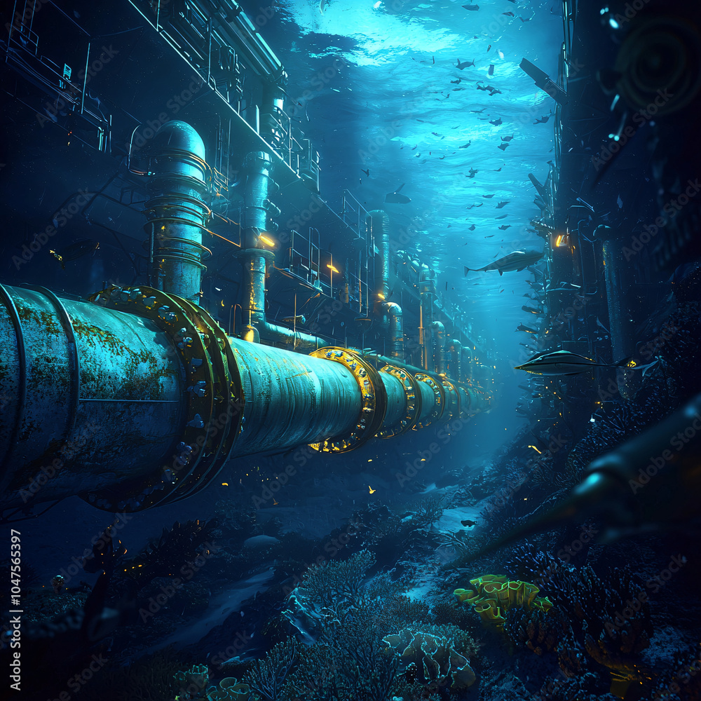 Underwater Pipelines for Oil and Gas Transport Across the Ocean Floor with Complex Metallic ...