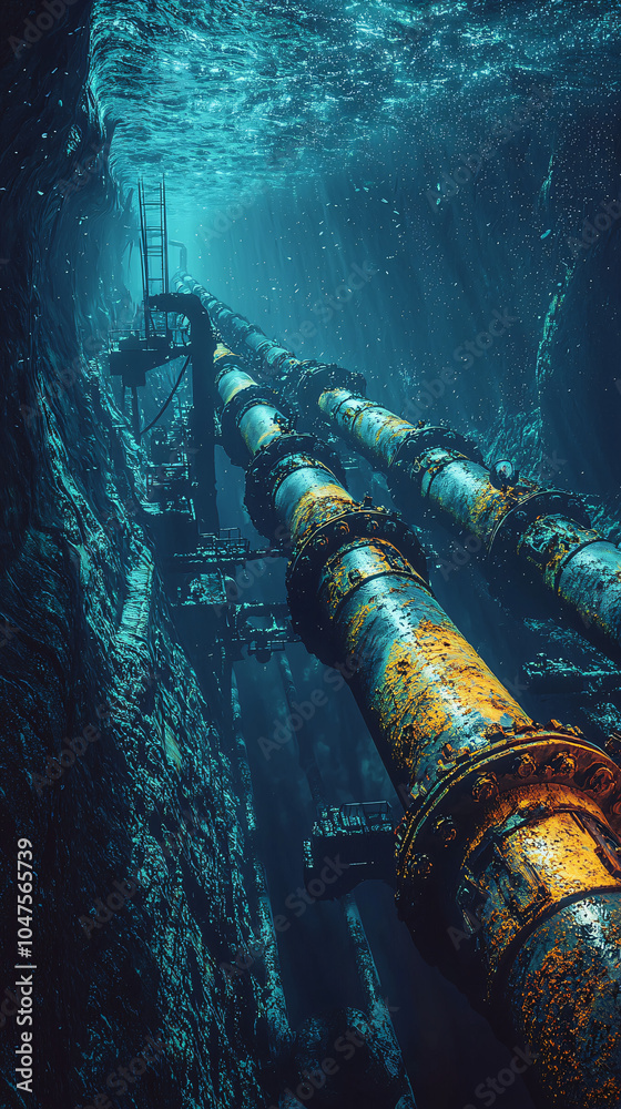 Underwater Pipelines for Oil and Gas Transport Across the Ocean Floor with Complex Metallic ...