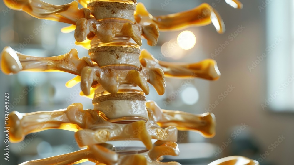 Herniated Lumbar Disc Illustration, detailed depiction of a herniated ...