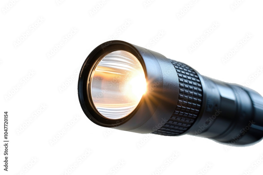 A bright light source with a focus on the flashlight itself, ideal for ...