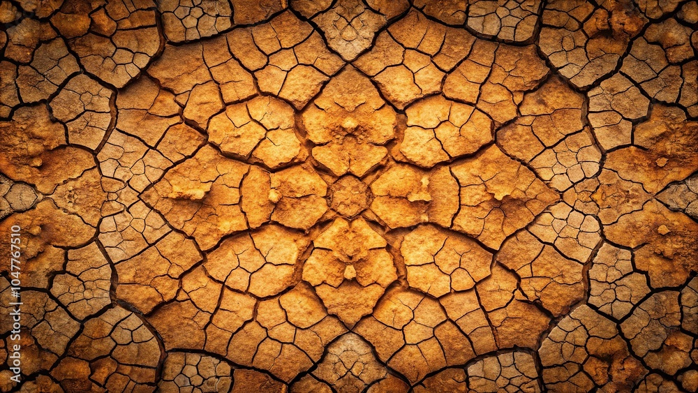 Symmetrical cracked desert texture for arid climate themes Stock Photo ...