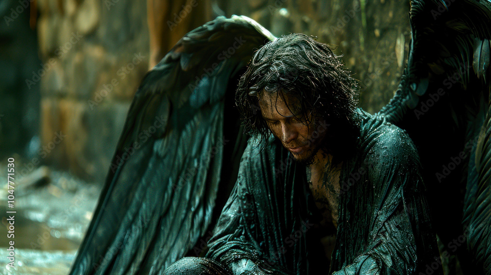 Evil dark angel, Satan, demon Stock Photo | Adobe Stock