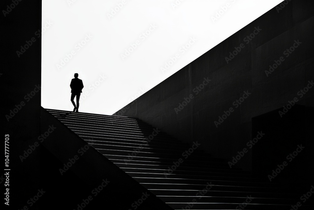 man climb up stairs Stock Photo | Adobe Stock