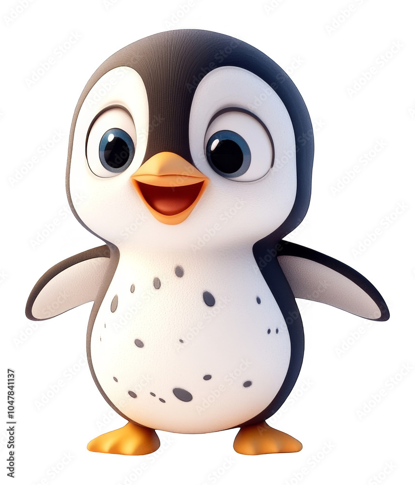 Cute Cartoon Penguin Illustration on Transparent Background for Design ...