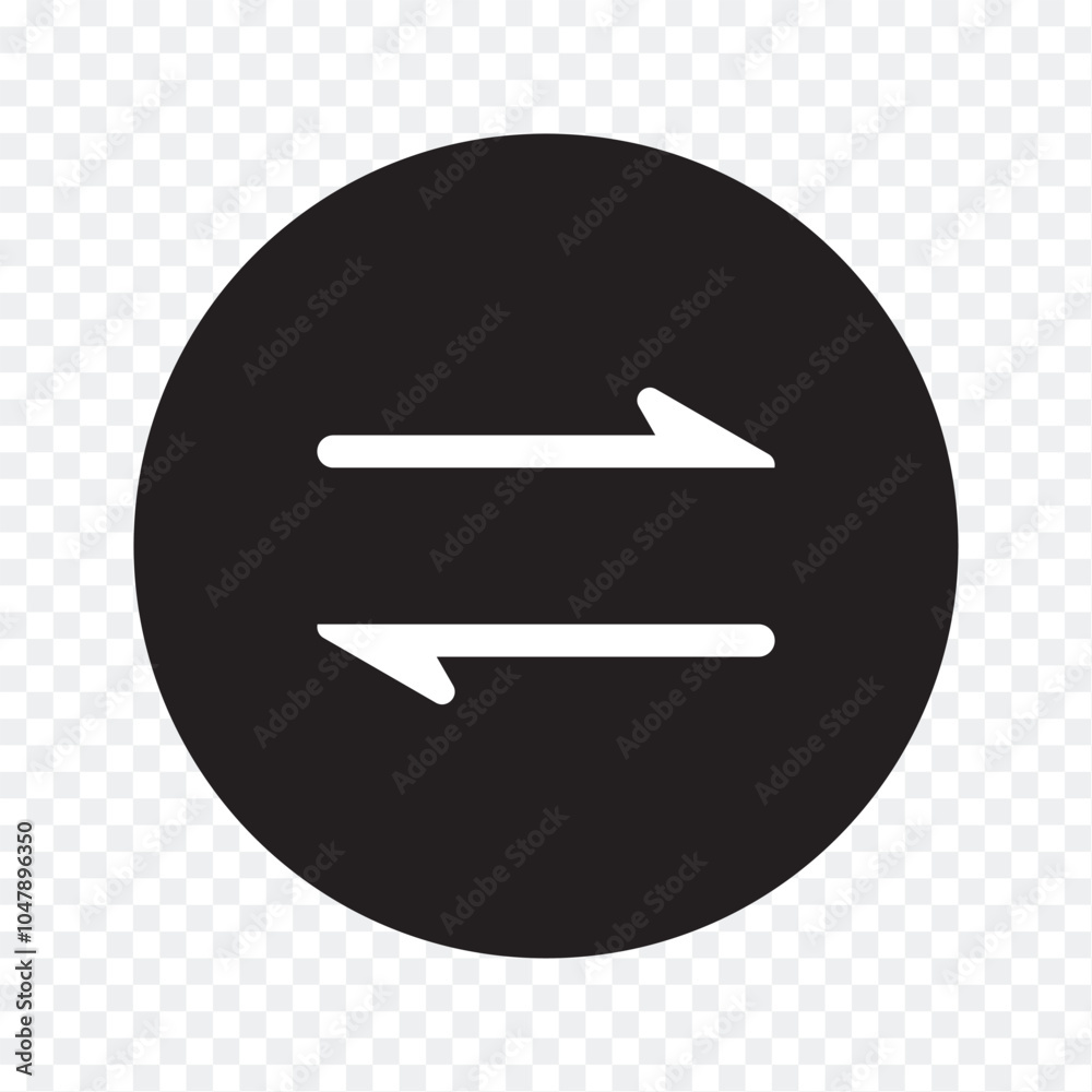 Data transfer arrows icon vector. Recycling, exchange, left and right ...