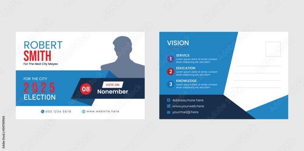 modern election postcard or eddm postcard design template. political ...